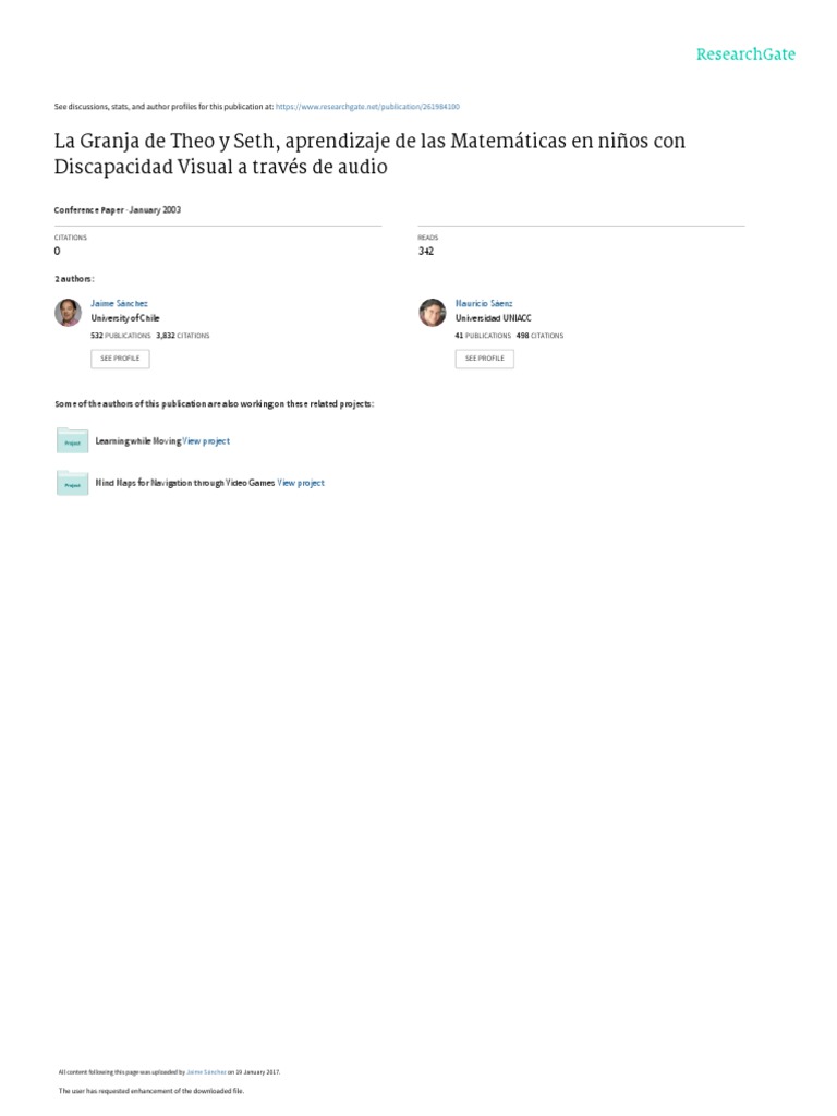 La Granja de Theo y Seth, Aprendizaje de Las Matemáticas en Niños Con Discapacidad Visual A ...