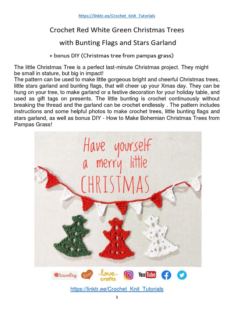 Red White Green Christmas Trees With Bunting PDF | PDF