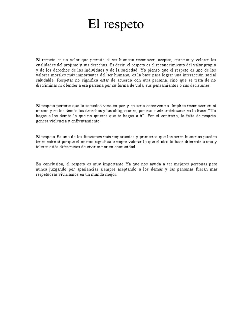 Respeto | PDF