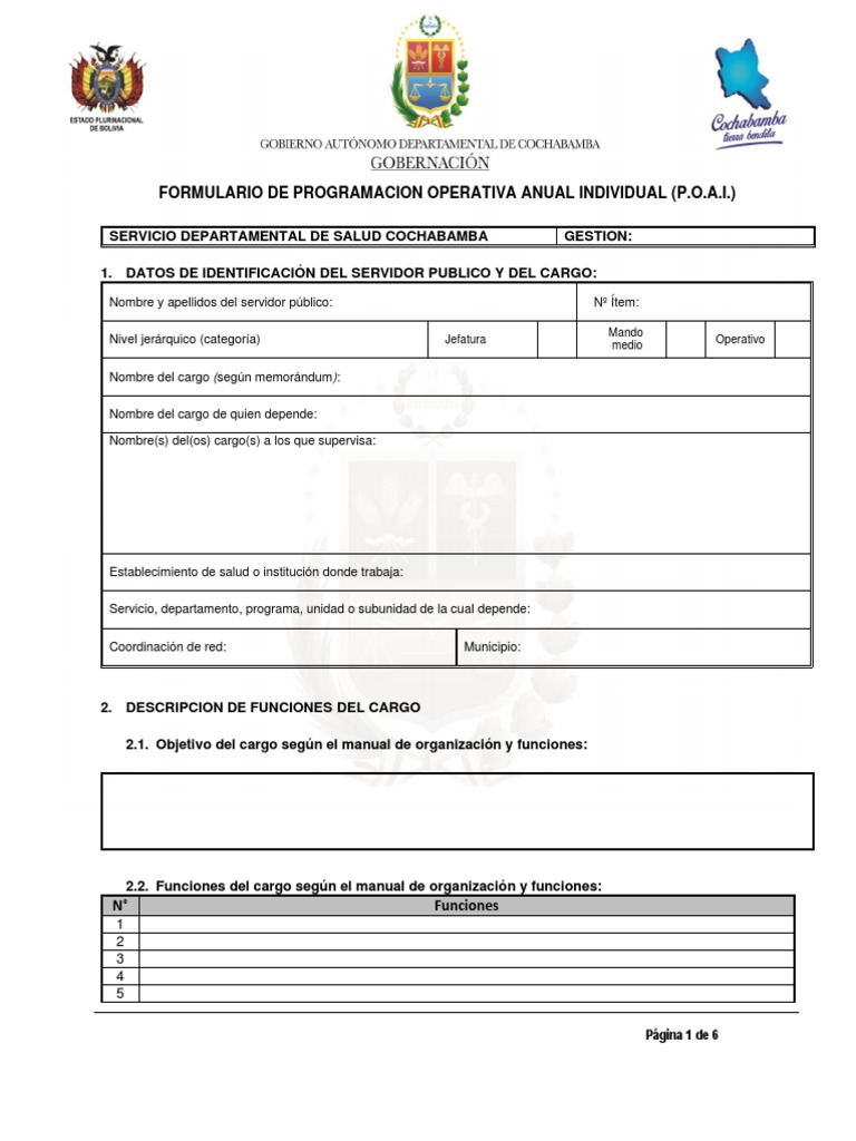 Ejemplo de Formulario POAI 2023 | PDF