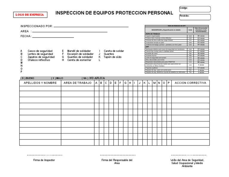 Inspeccion EPP | PDF