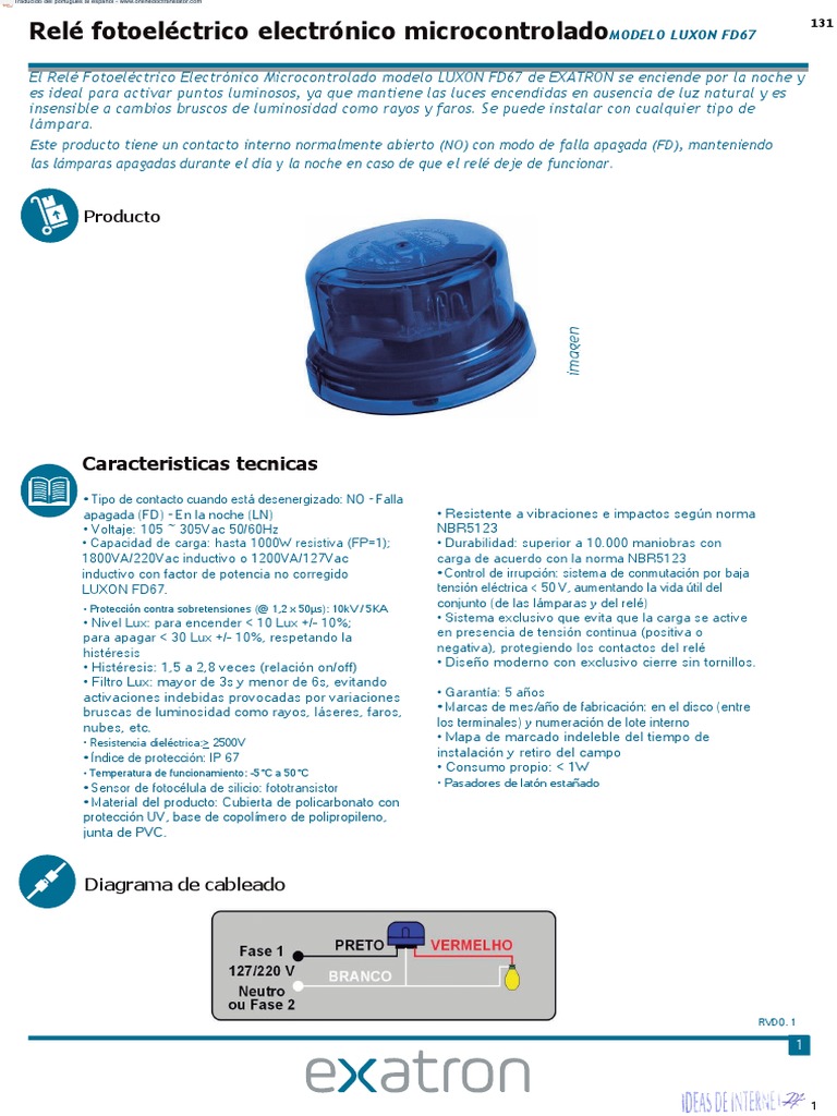 Fotocelula Exatron Espanol | PDF