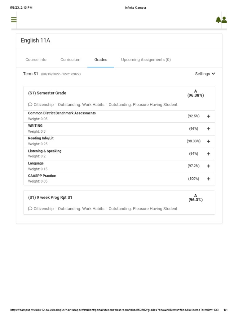 English 11a Grade Sheet | PDF