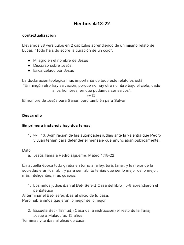 Hechos 4-13-22 | PDF | Jesús | Dios