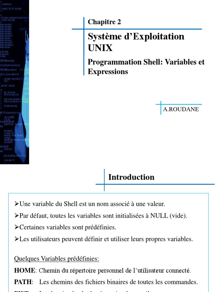 Variables et Expressions en Shell Linux | PDF | Ingénierie informatique | Informatique