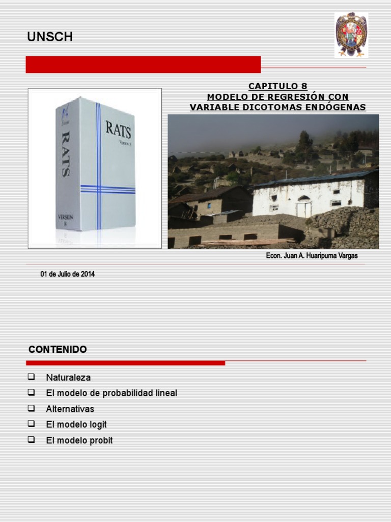 Capitulo 9 - Modelos Logit - Probit - Junio 2022 | PDF | Regresión ...