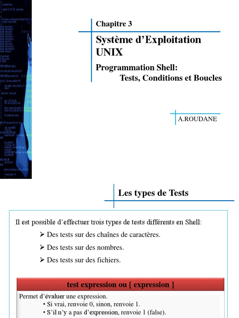Cours Linux Avancé CH3 | PDF | Structure de contrôle | Fichier informatique