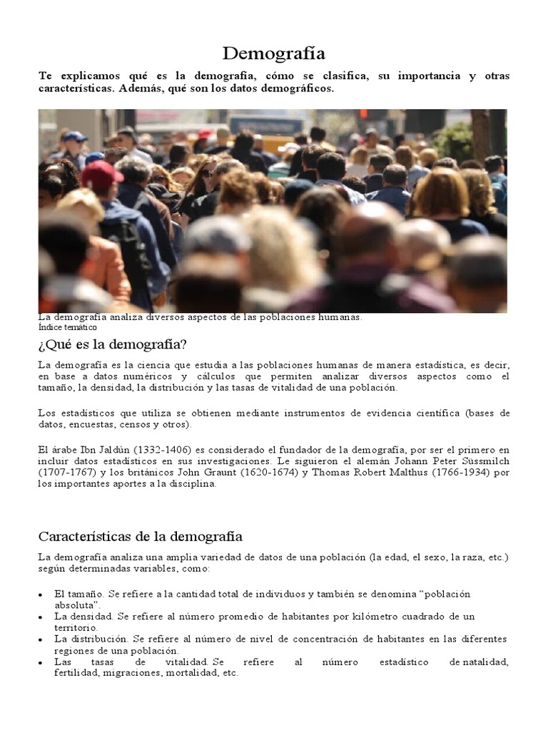 Demografía | PDF | Demografía | Población