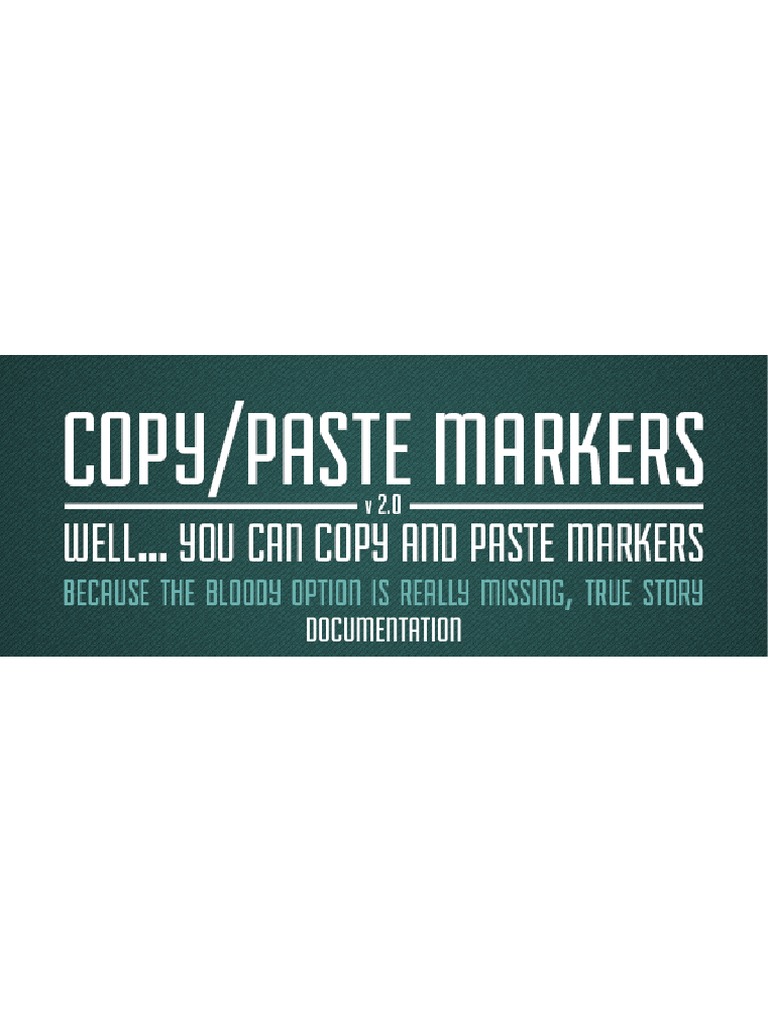 Copy/Paste Markers Documentation | PDF