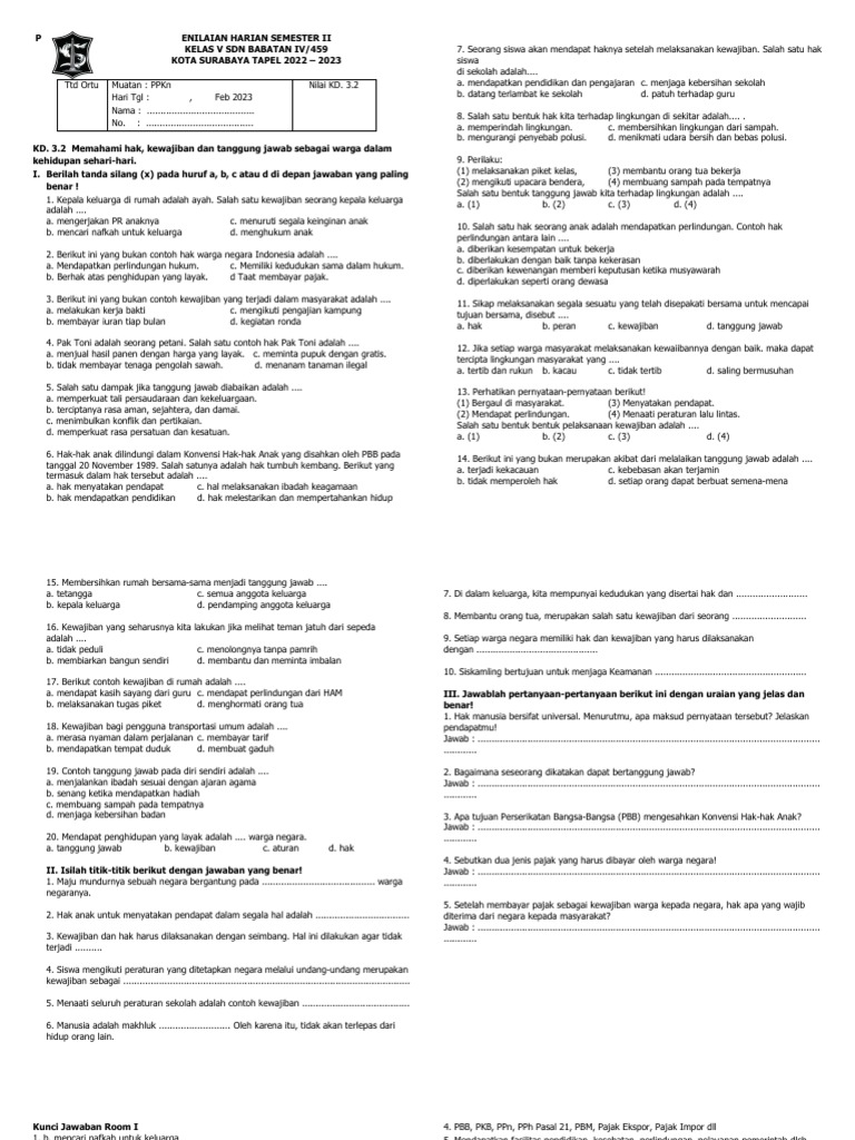 PH PPKN T.6 Kelas 5 | PDF