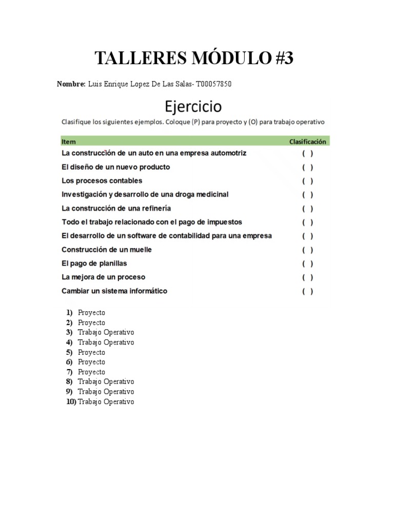 Talleres Modulo N3 Luis Lopez | PDF