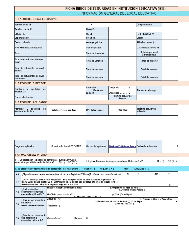 Ficha - Isie Automatizada - Ugel LP | PDF