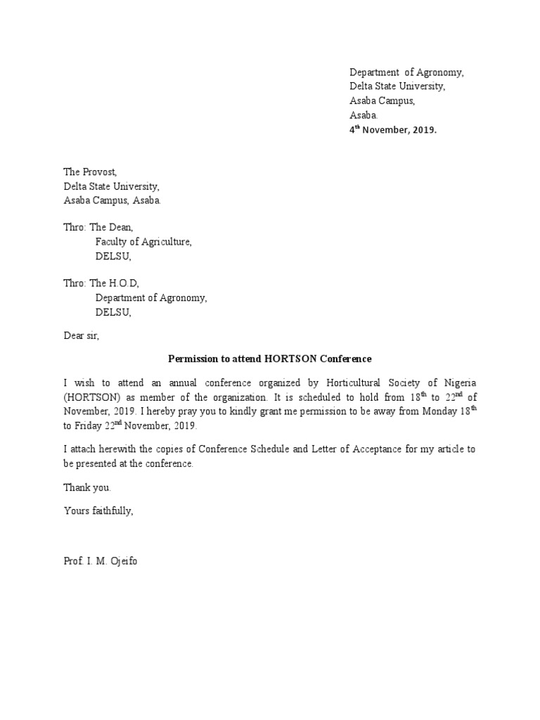 Conference Leave Application Request | PDF
