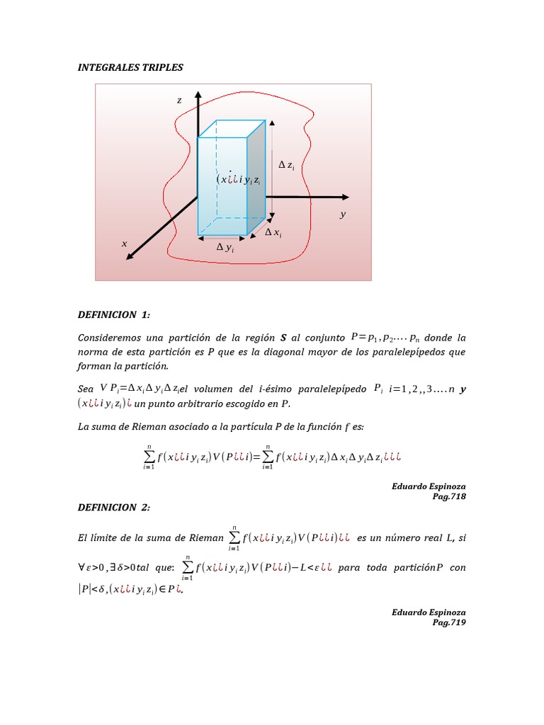 Integrales Triples y Propiedades | PDF | Integral | Conceptos matemáticos
