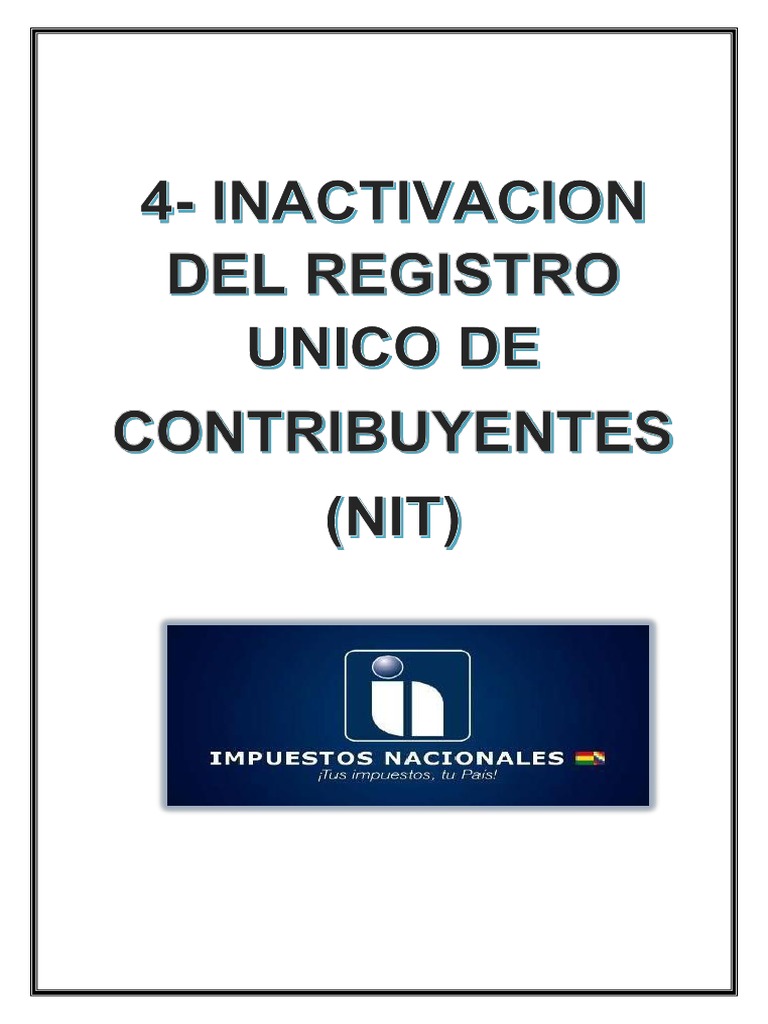 4 Inactivacion Del Nit | PDF | Gobierno