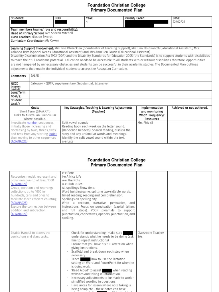 Eald Student Iep | Download Free PDF | Teachers | Curriculum