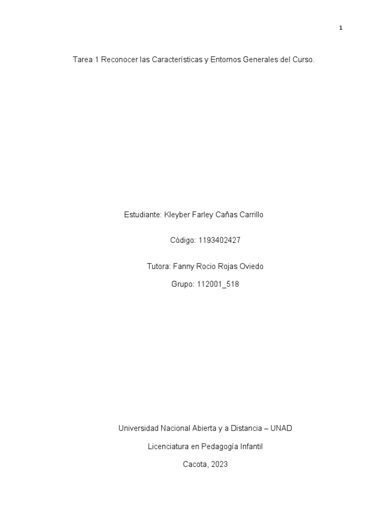 Tarea 1 Reconocer Las Caracteristicas y Entornos Generales Del Curso ...