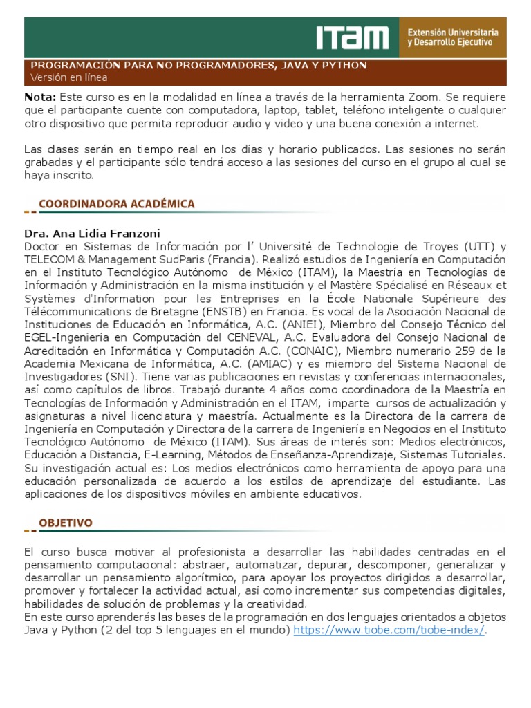 Programacion para No Programadores Version en Linea | PDF | Objeto (informática) | Lenguaje de ...