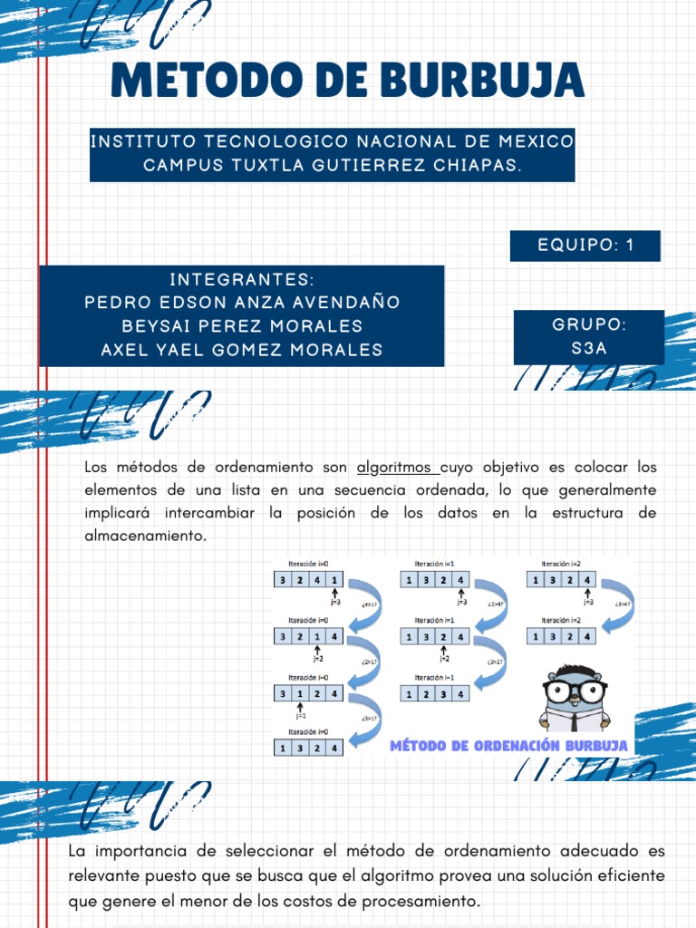 Presentacion Del Metodo Burbuja | PDF