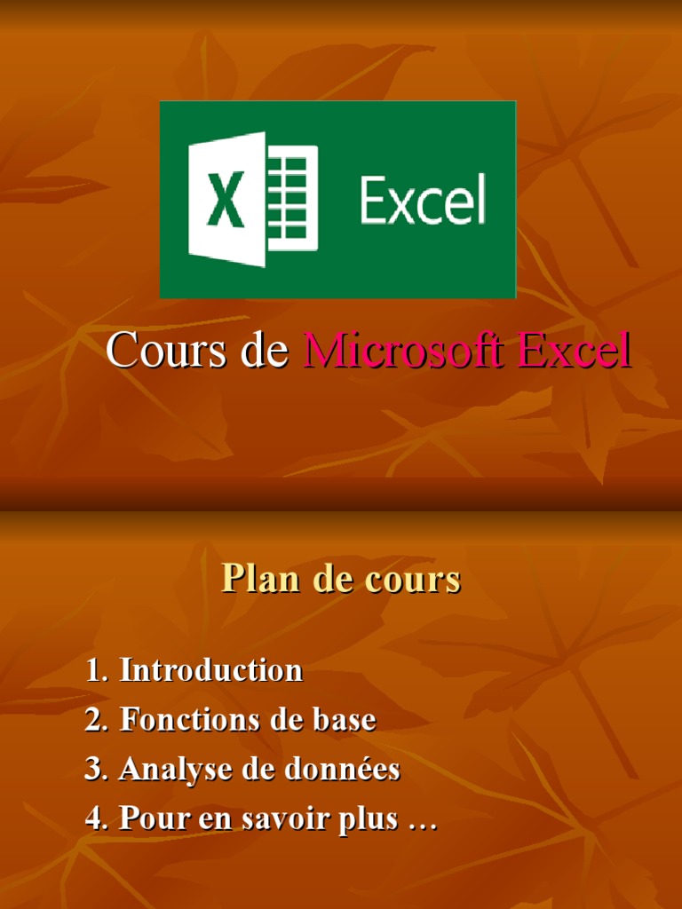 Cours de Microsoft Excel: Fonctions de base | PDF | Microsoft Excel ...