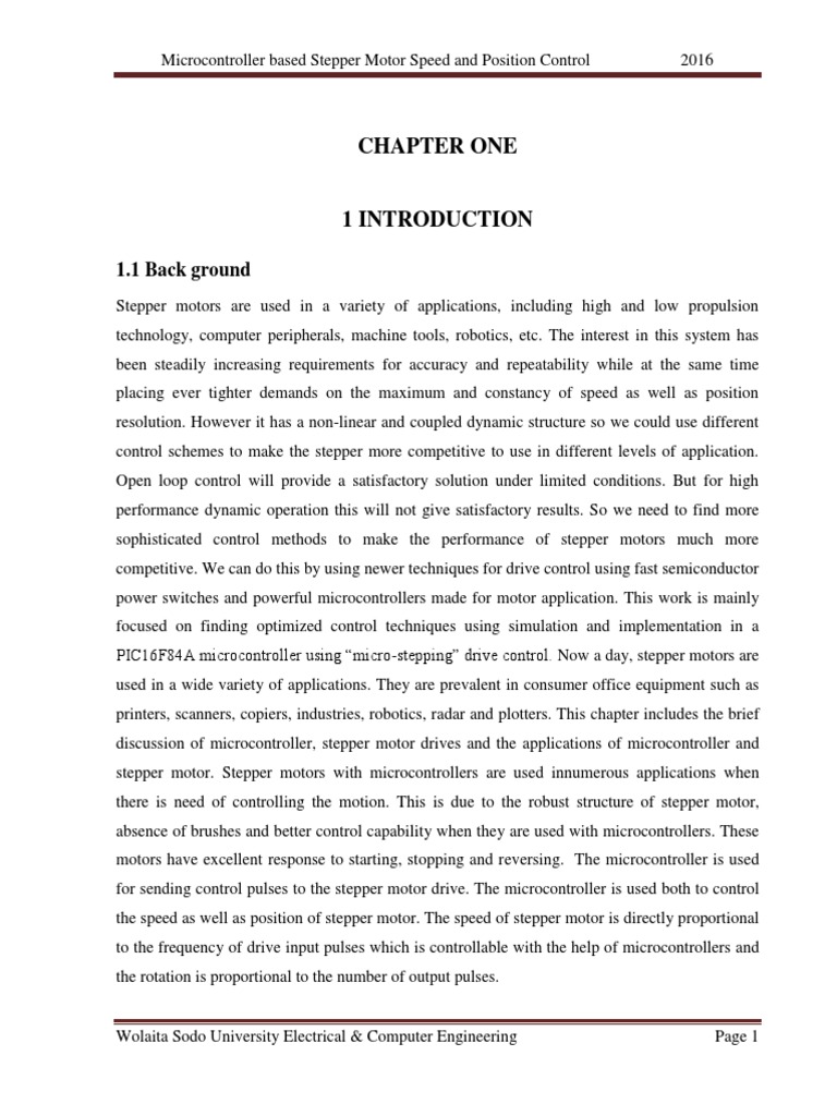Microcontroller Based Stepper Motor Speed and Position Control | PDF | Electric Motor ...