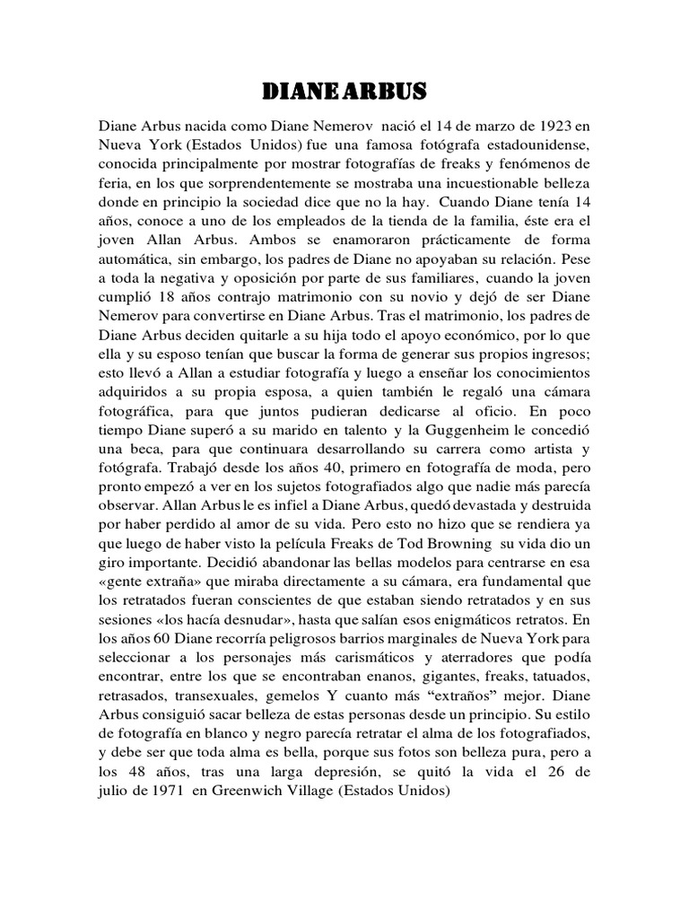 Diane Arbus PDF | PDF
