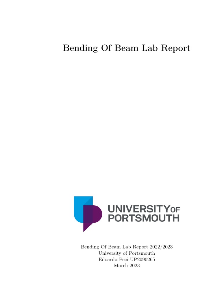 Bending Of Beam Lab 1 Report Pdf Bending Beam Structure