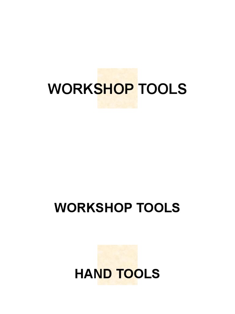 Essential Workshop Hand Tools | PDF