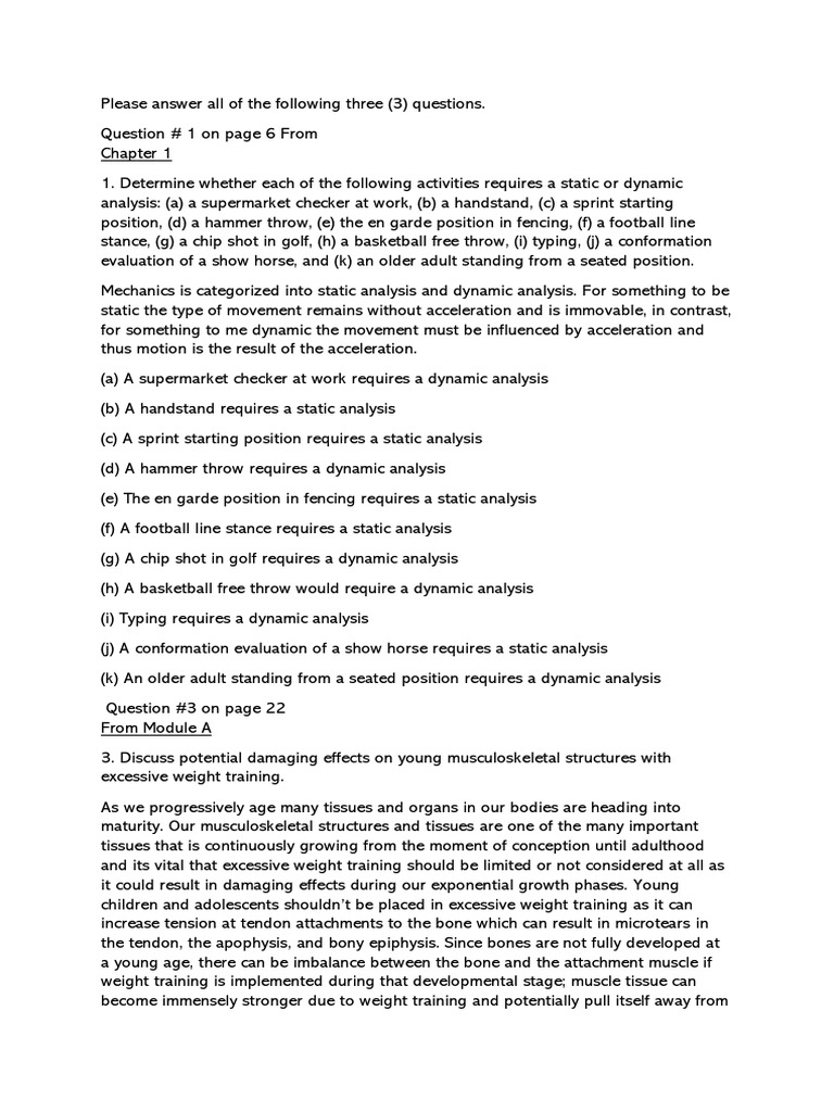 KIN 2241A Assignment - 1 PDF | Download Free PDF | Weight Training | Bone