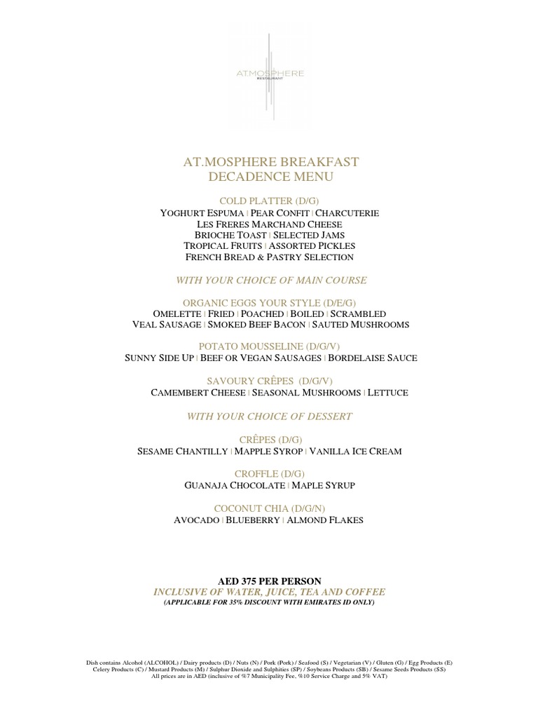 Breakfast Menu at Padida Restaurant | PDF
