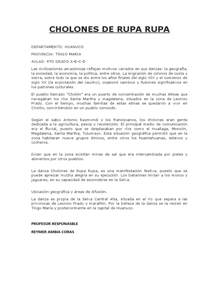 Cholones de Rupa Rupa | PDF