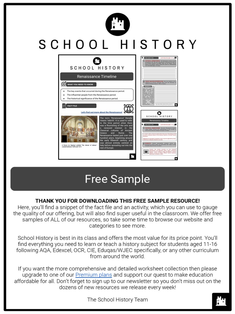 Renaissance Timeline Resource Sample | PDF | Renaissance