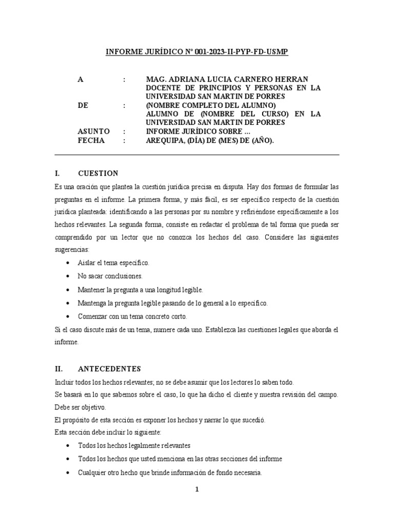 Análisis jurídico sobre la aplicación de normas legales a los hechos de un caso hipotético | PDF