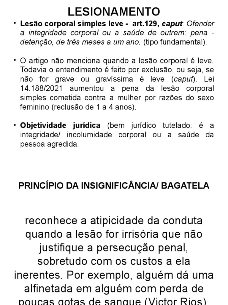 Classificação da Lesão Corporal | PDF