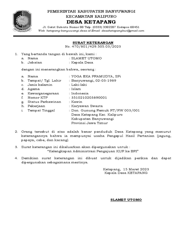 Surat_keterangan_umum_3510210203890001_15-03-2023_KR8LE | PDF