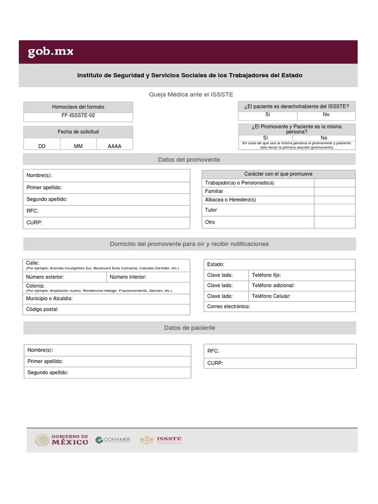 Formato de Queja Médica ISSSTE | PDF