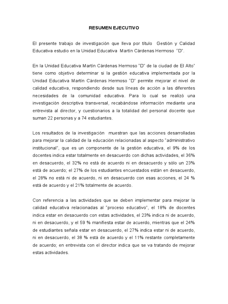 Resumen Ejecutivo | PDF