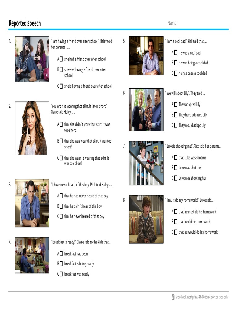 Reported Speech PDF | PDF