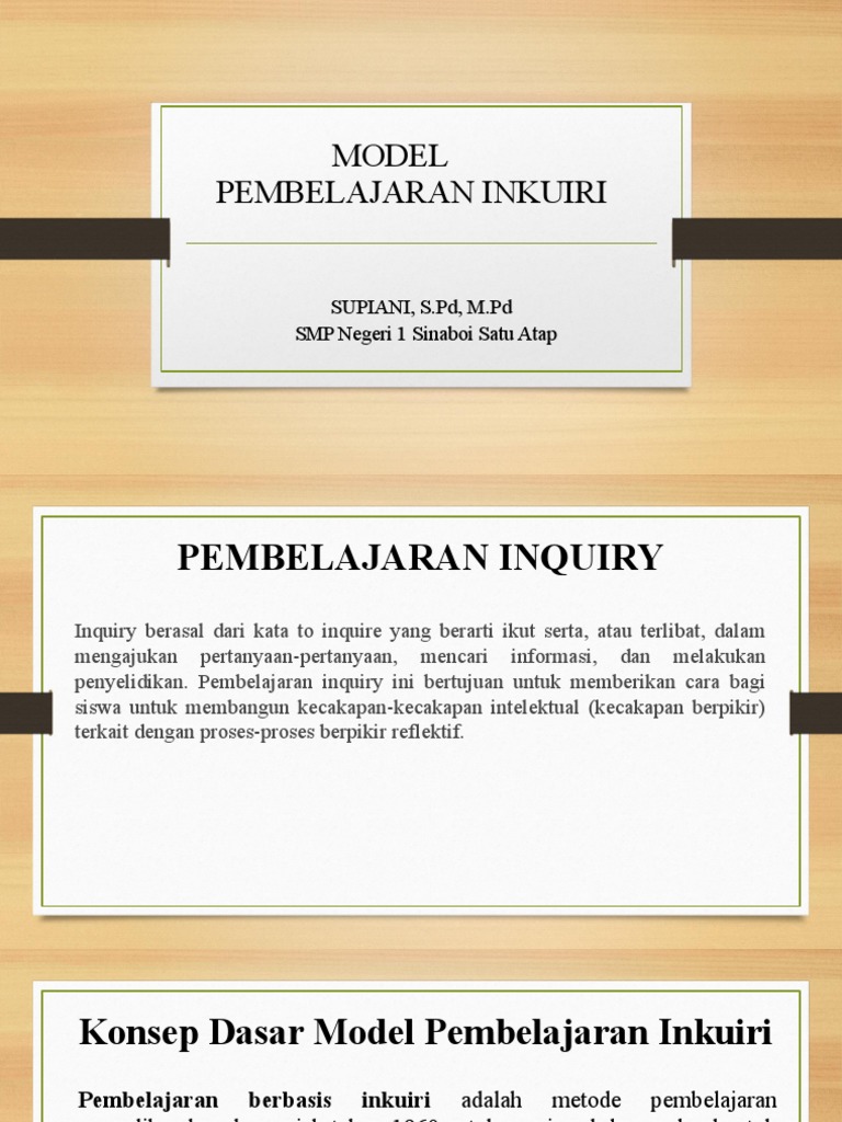 Model Pembelajaran Inkuiri Dan Kooperatif | PDF