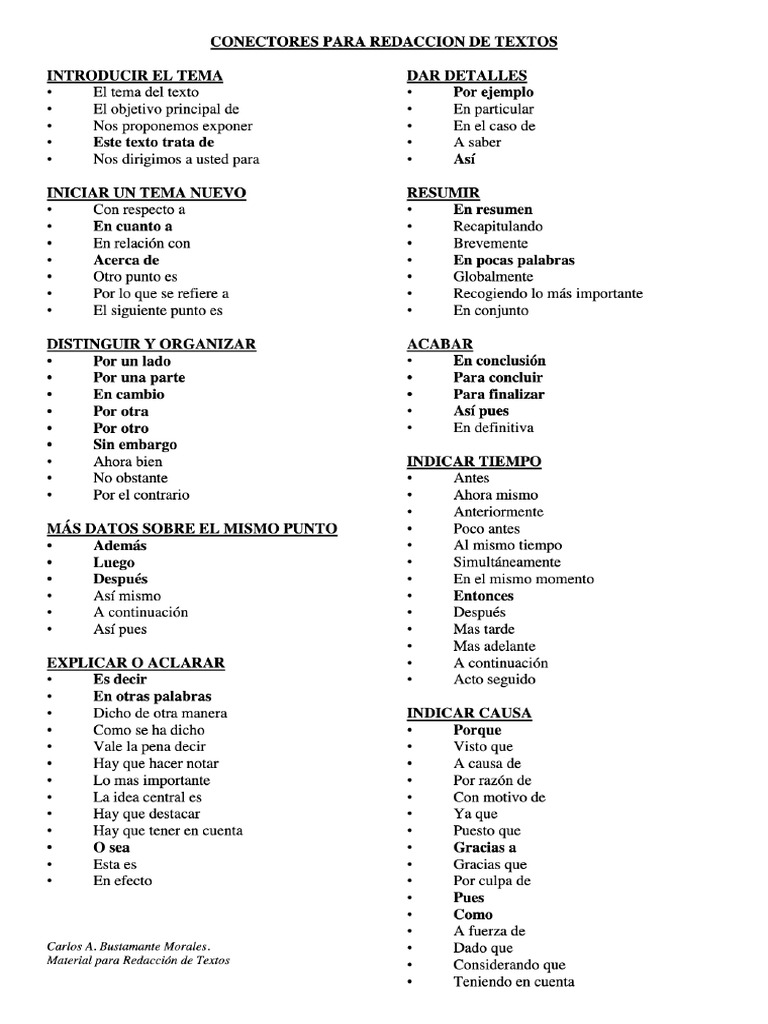 Conectores para Ensayos PDF | PDF