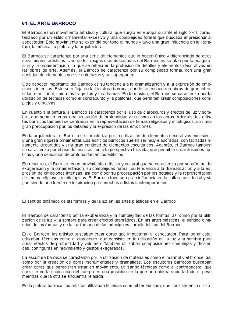 El Arte Barroco | PDF