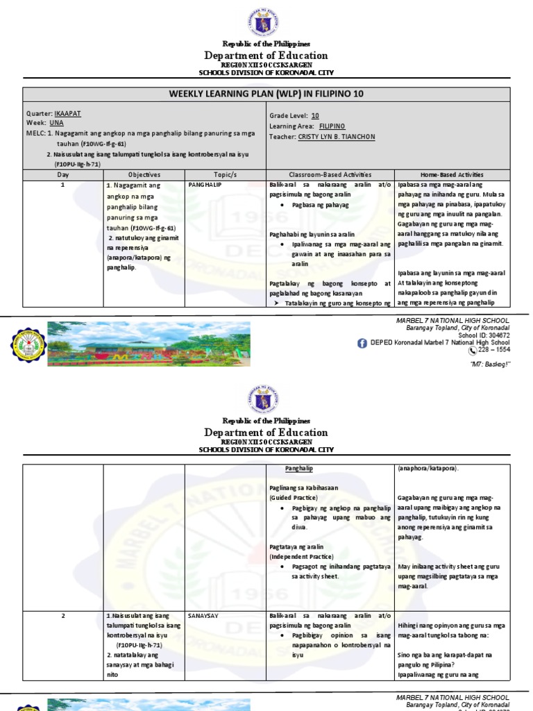 Fil10 WLP Week1 | PDF