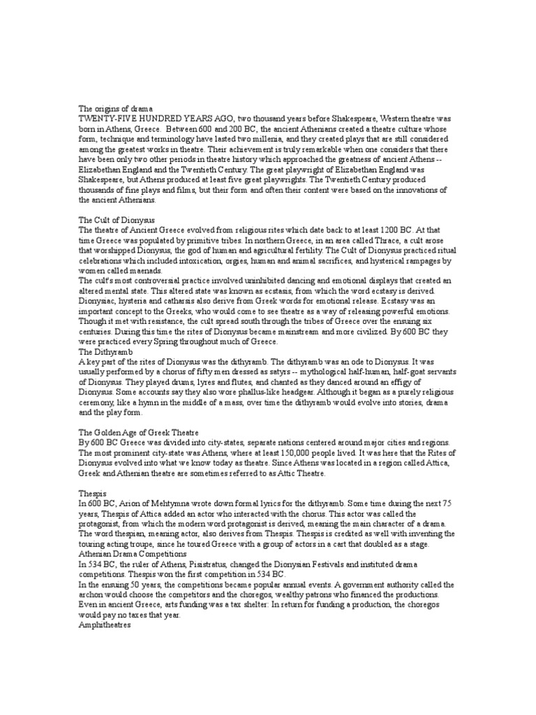 Ancient Greek Theatre | PDF | Oresteia | Aeschylus