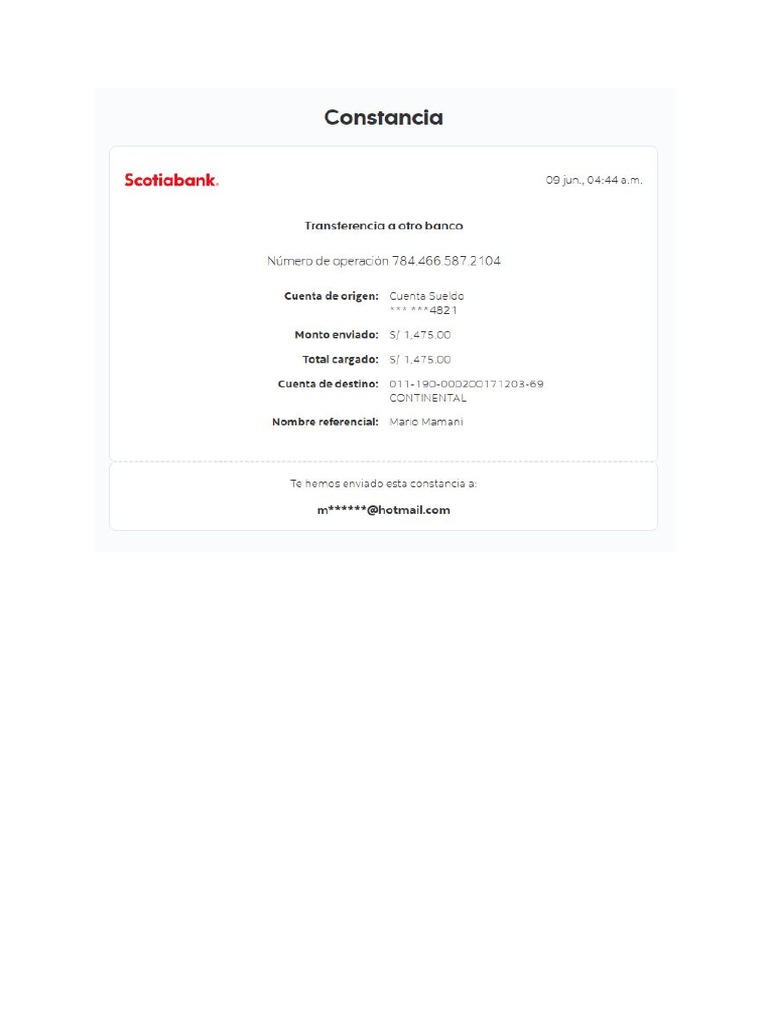 Constancia de Scotiabank PDF | PDF