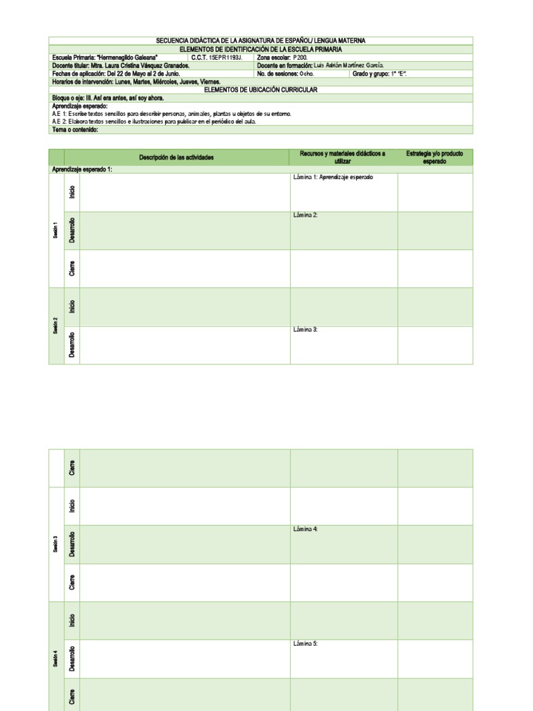 Secuencias Español Tercera Jornada | PDF