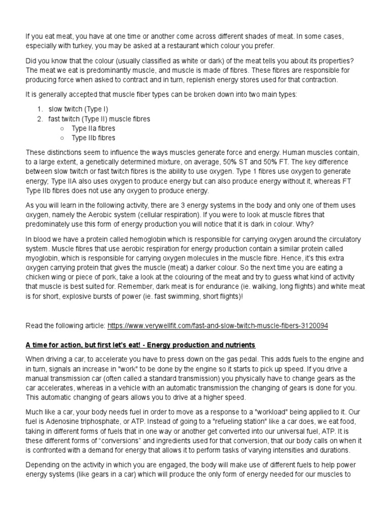 Energy Systems - Reading PDF | PDF