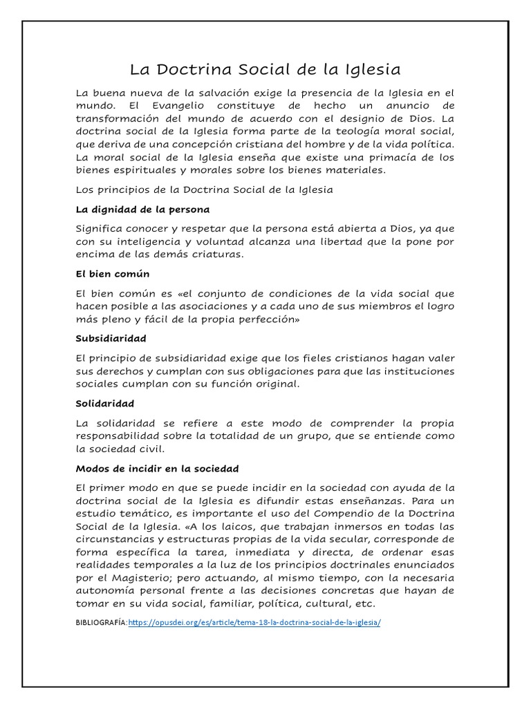 La Doctrina Social de La Iglesia | PDF