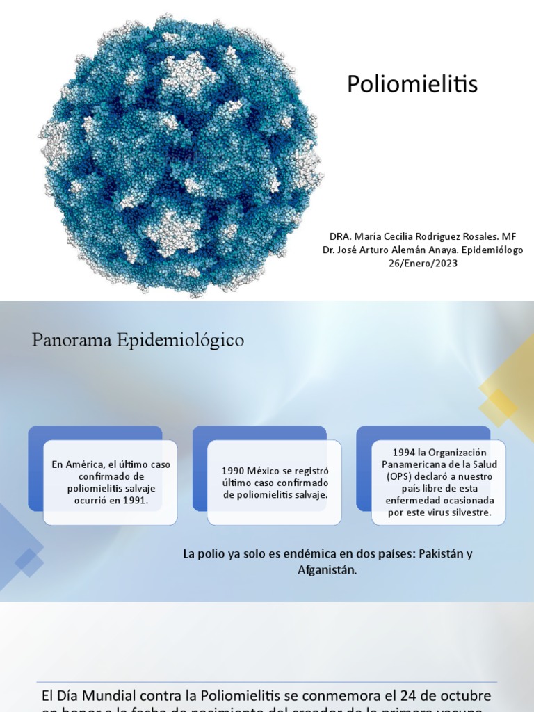 poliomielitis.pptx | PDF | Medicina CLINICA | Especialidades Medicas