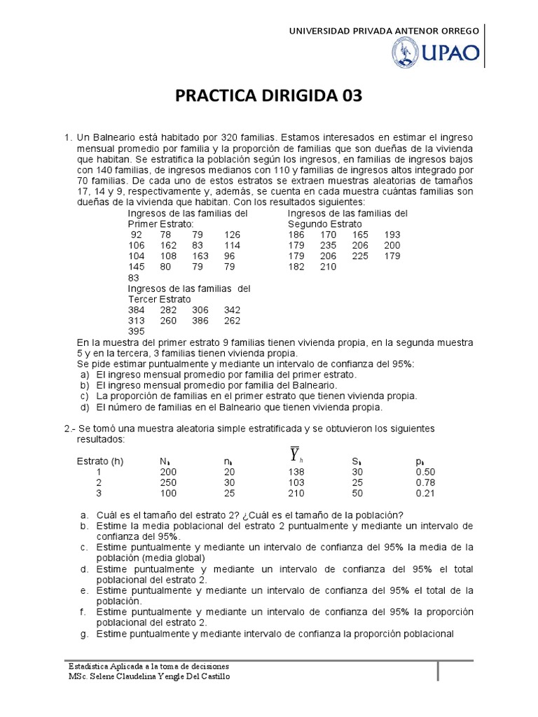 s3 - PRACTICA DIRIGIDA 03 - ESTAD APLIC TOMA DECIS | Descargar gratis PDF | Intervalo de ...