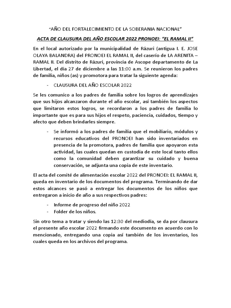 Documentos 2022 Pronoei | PDF